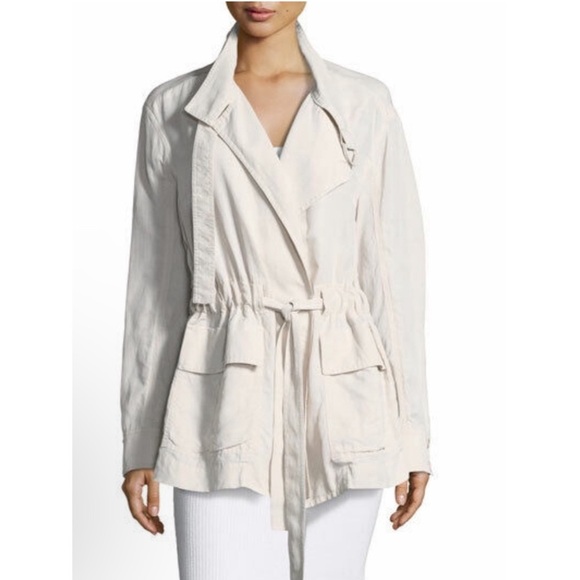 Vince | Jackets & Coats | Vince Drapey Wrapfront Linen Blend Belted ...
